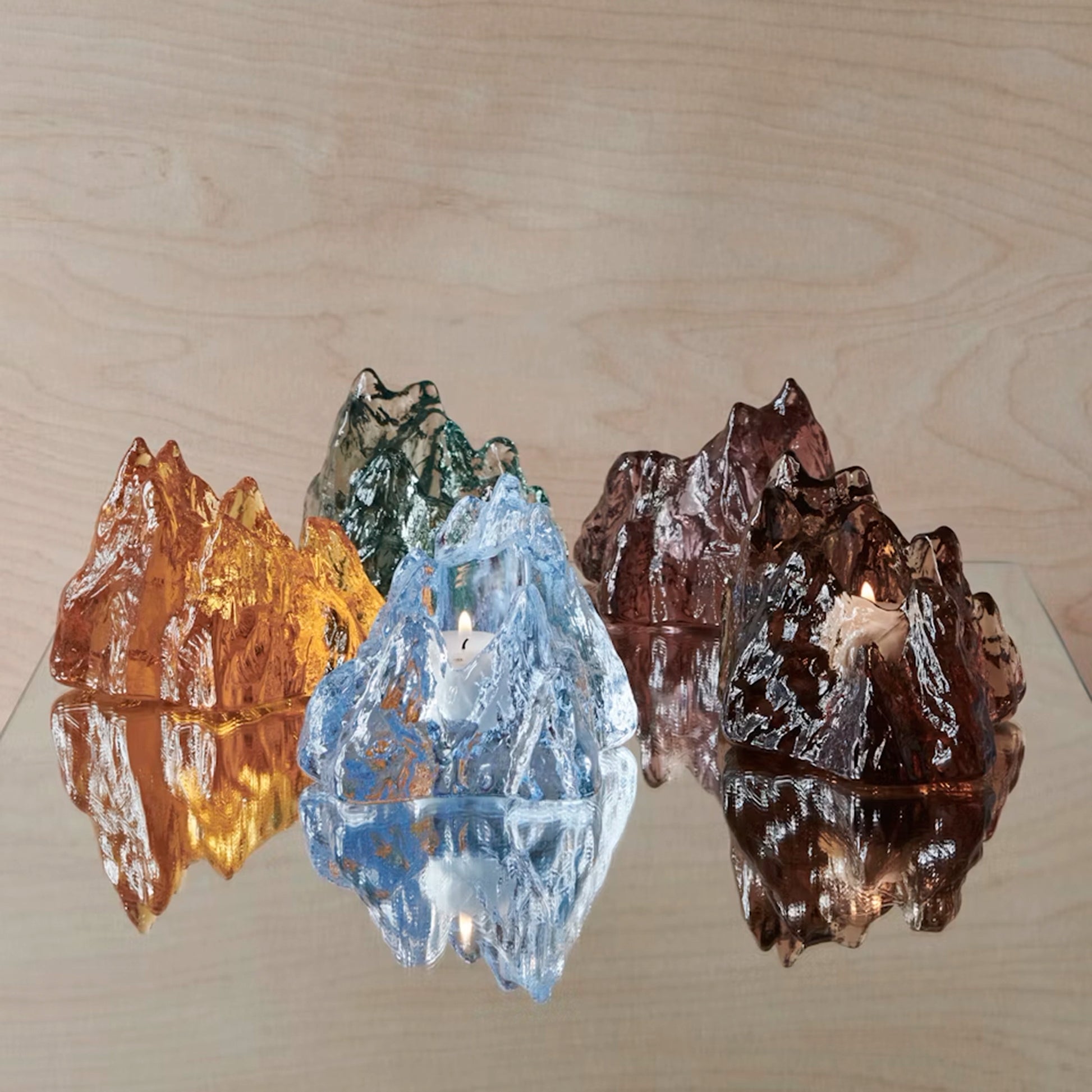 KostaBoda Light Green Rock Votive Glass Candle Holder | Juniper Aberdeen